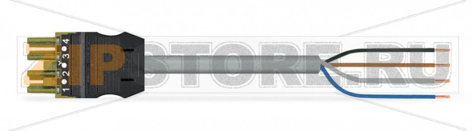 pre-assembled connecting cable; B2ca; Socket/open-ended; 4-pole; Cod. B ...