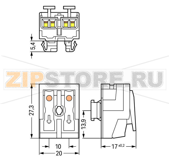Lighting connector; push-button, external; for Linect®; without ground ...