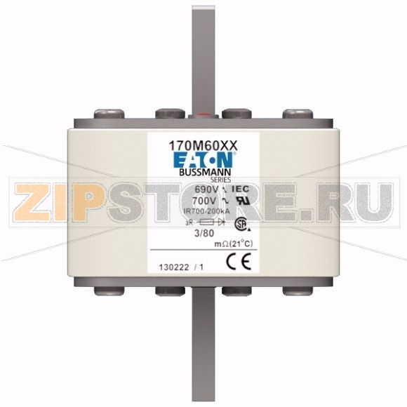 170M6064 - Предохранитель, 1000 A, AC 690 В, 200 кА, 3, 76x90x109 мм ...
